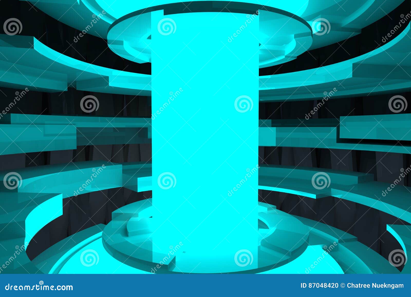Modern circle 3D rendering stock illustration. Illustration of design ...
