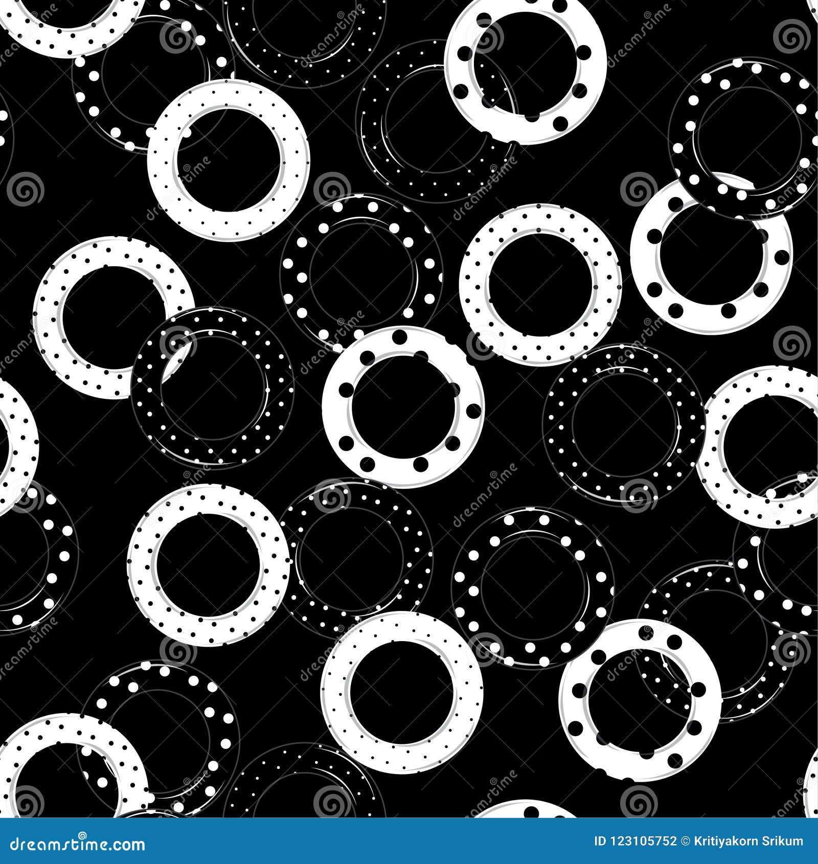 Modern Circle Fill in with Polka Dots Pattern Seamless Pattern V Stock ...