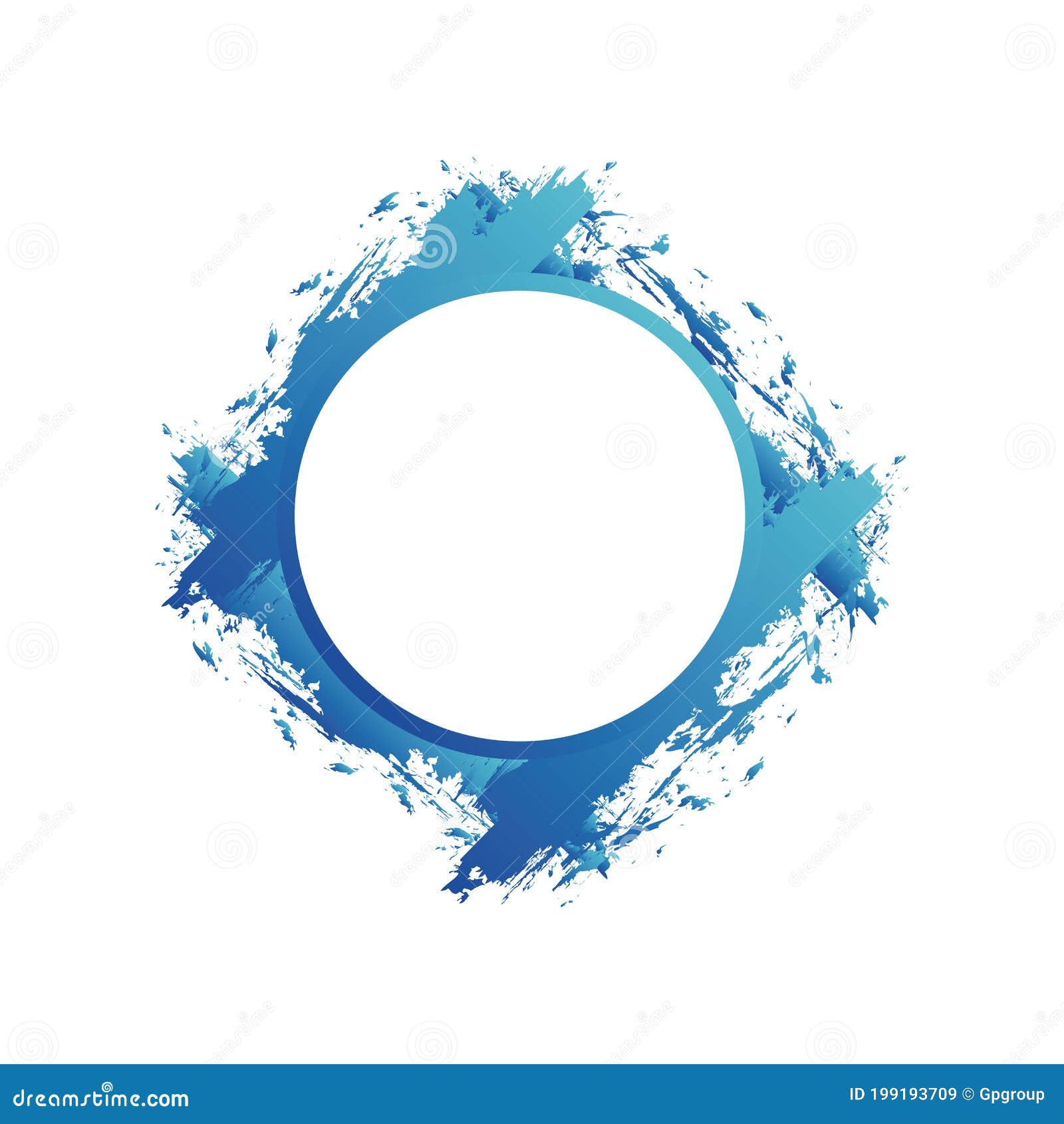 Modern Circle Frame Blue and Splash Vector Design Stock Vector ...