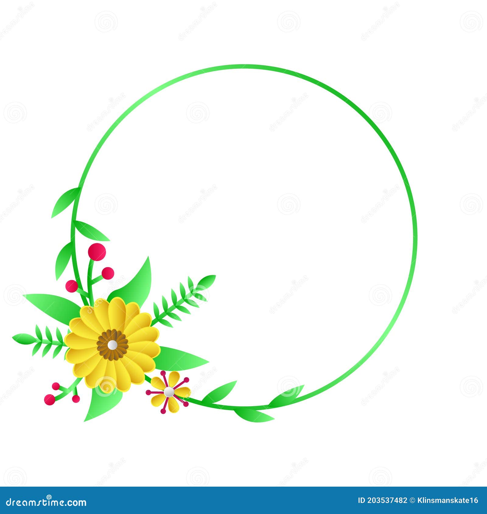Modern Circle Frame Floral Template Design Isolated on White Background ...