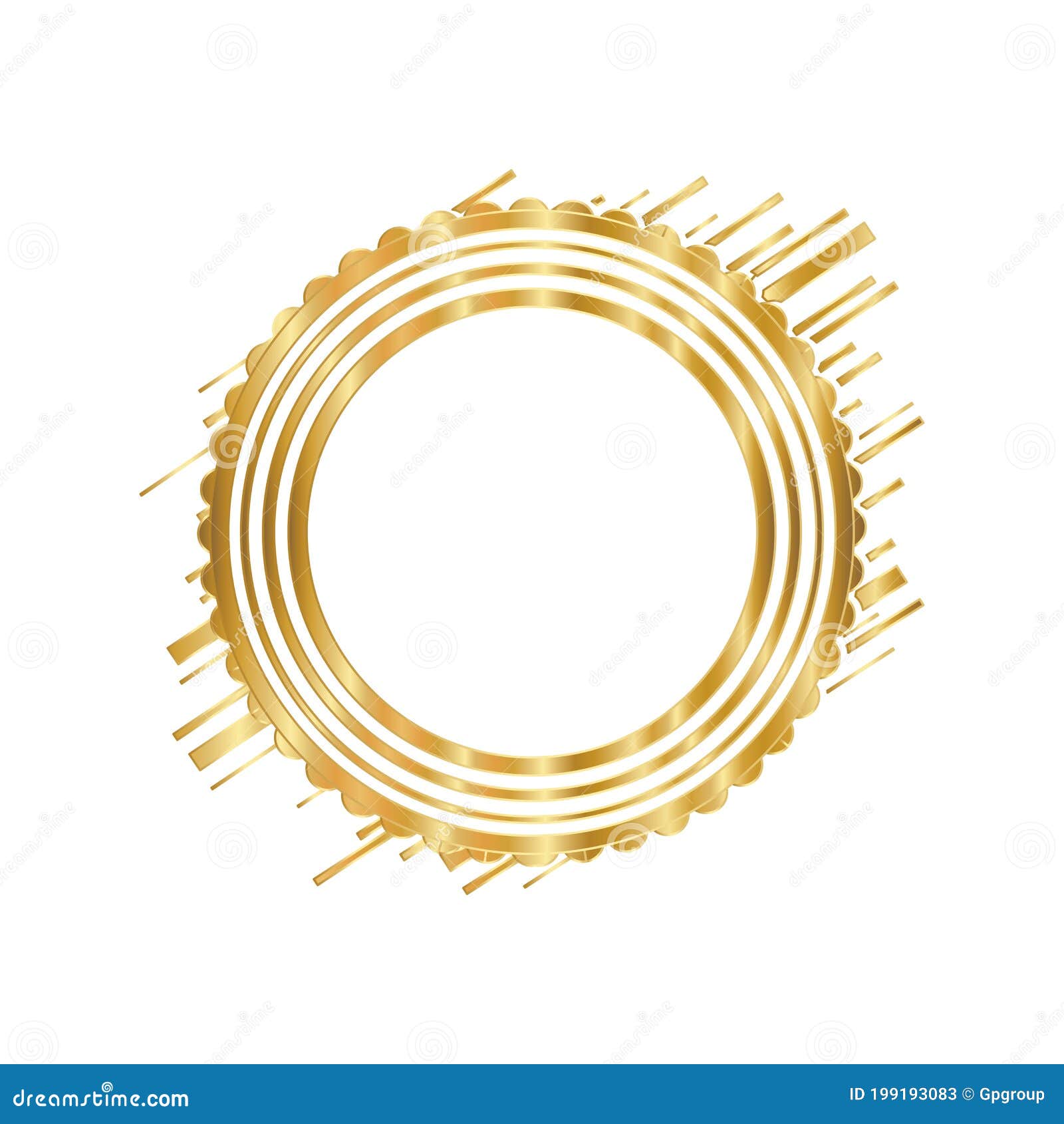 Modern Circle Frame Gold Vector Design Stock Vector - Illustration of ...