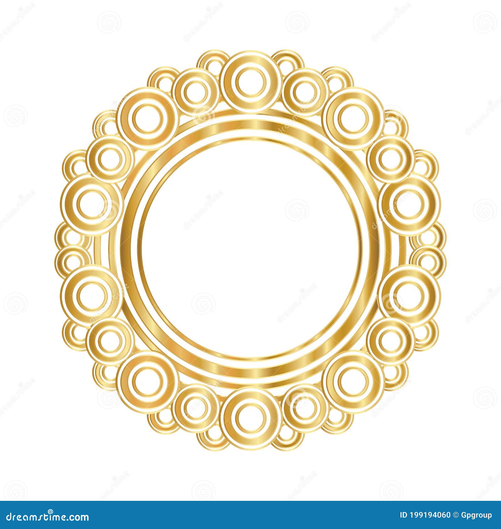 Modern Circle Frame Gold Vector Design Stock Vector - Illustration of ...