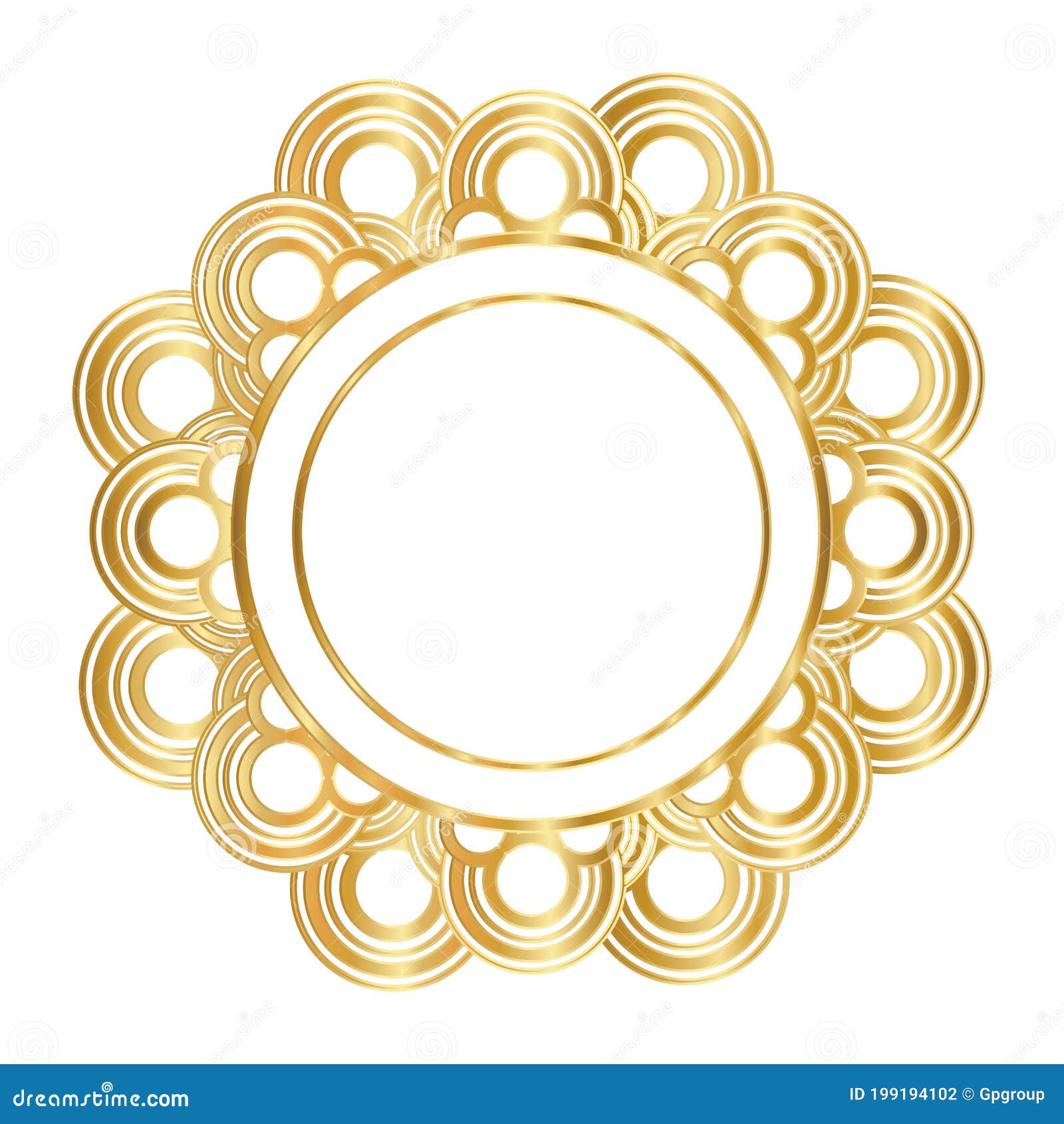 Modern Circle Frame Gold Vector Design Stock Vector - Illustration of ...