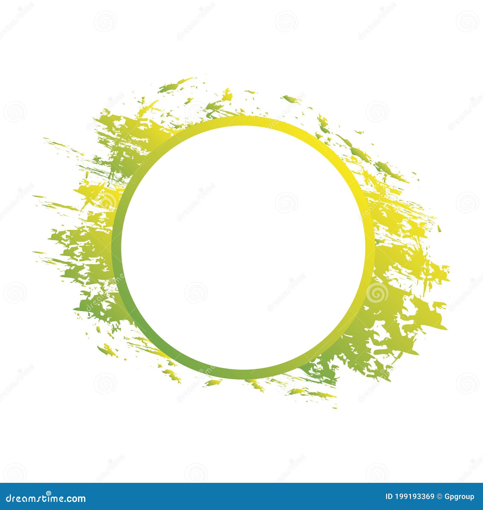 Modern Circle Frame Green and Splash Vector Design Stock Vector ...