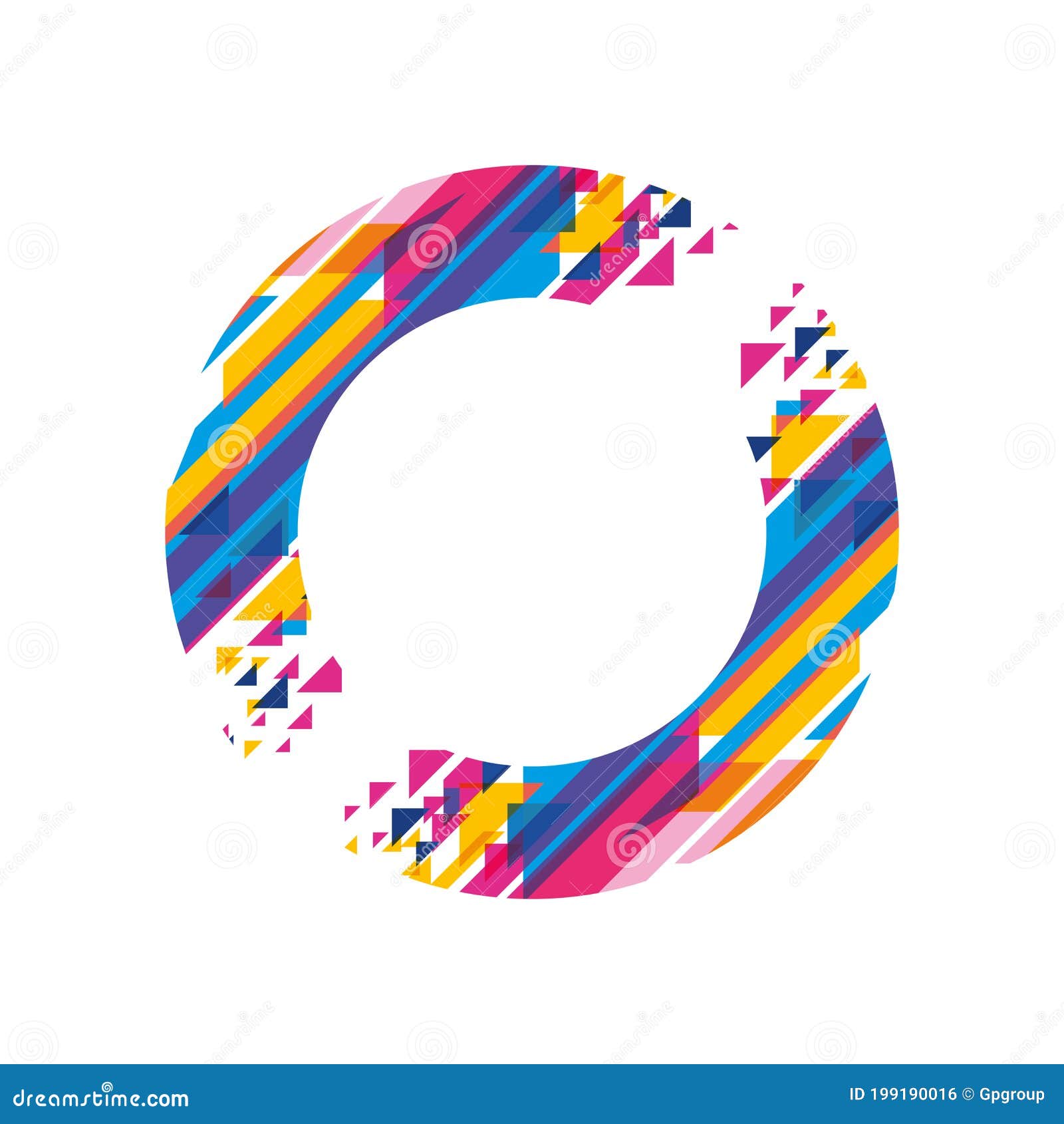 Modern Circle Frame Multicolored and Striped Vector Design Stock Vector ...