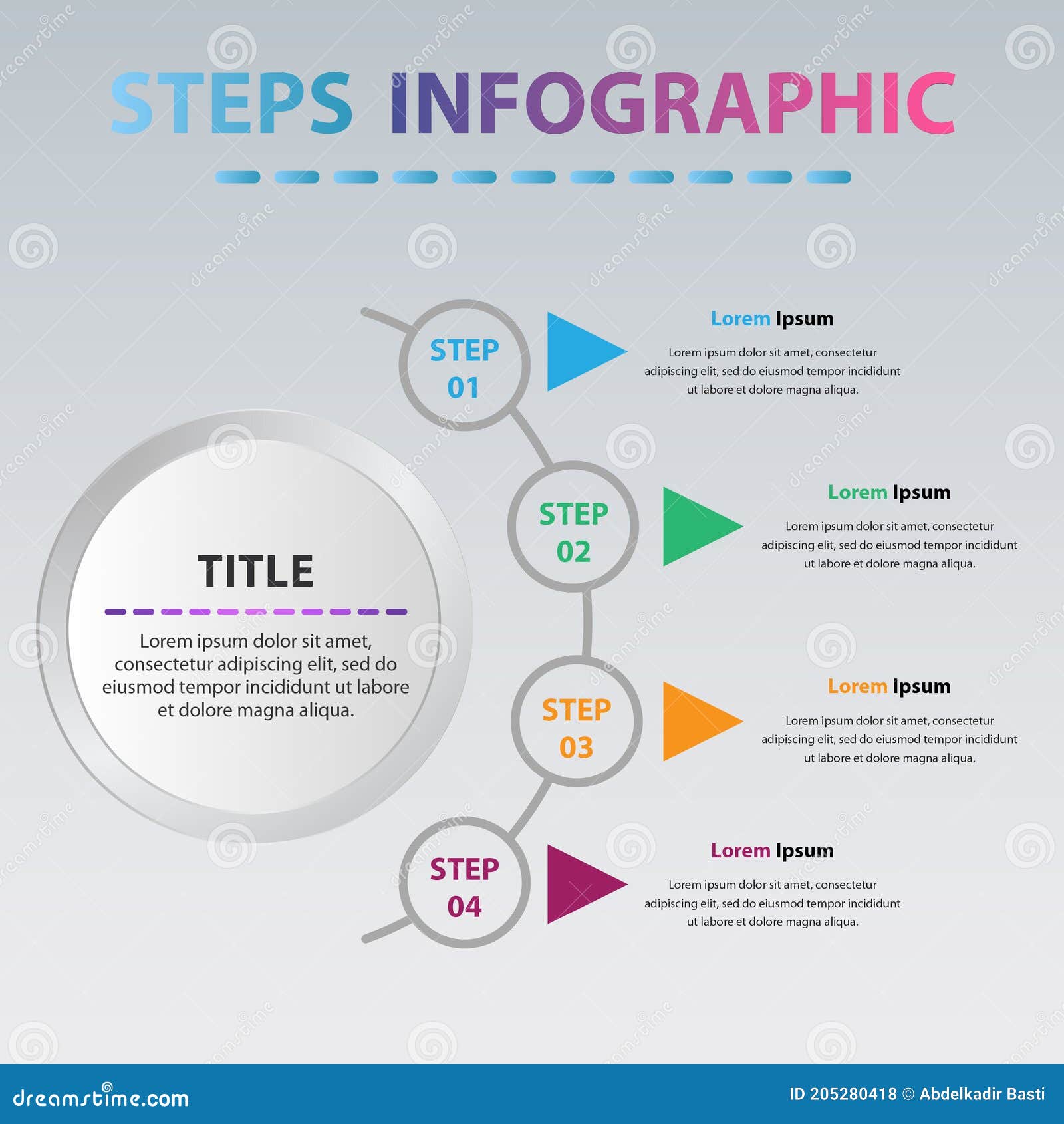 Modern Circle Infographic with 4 Steps. Circle Chart Infographic ...