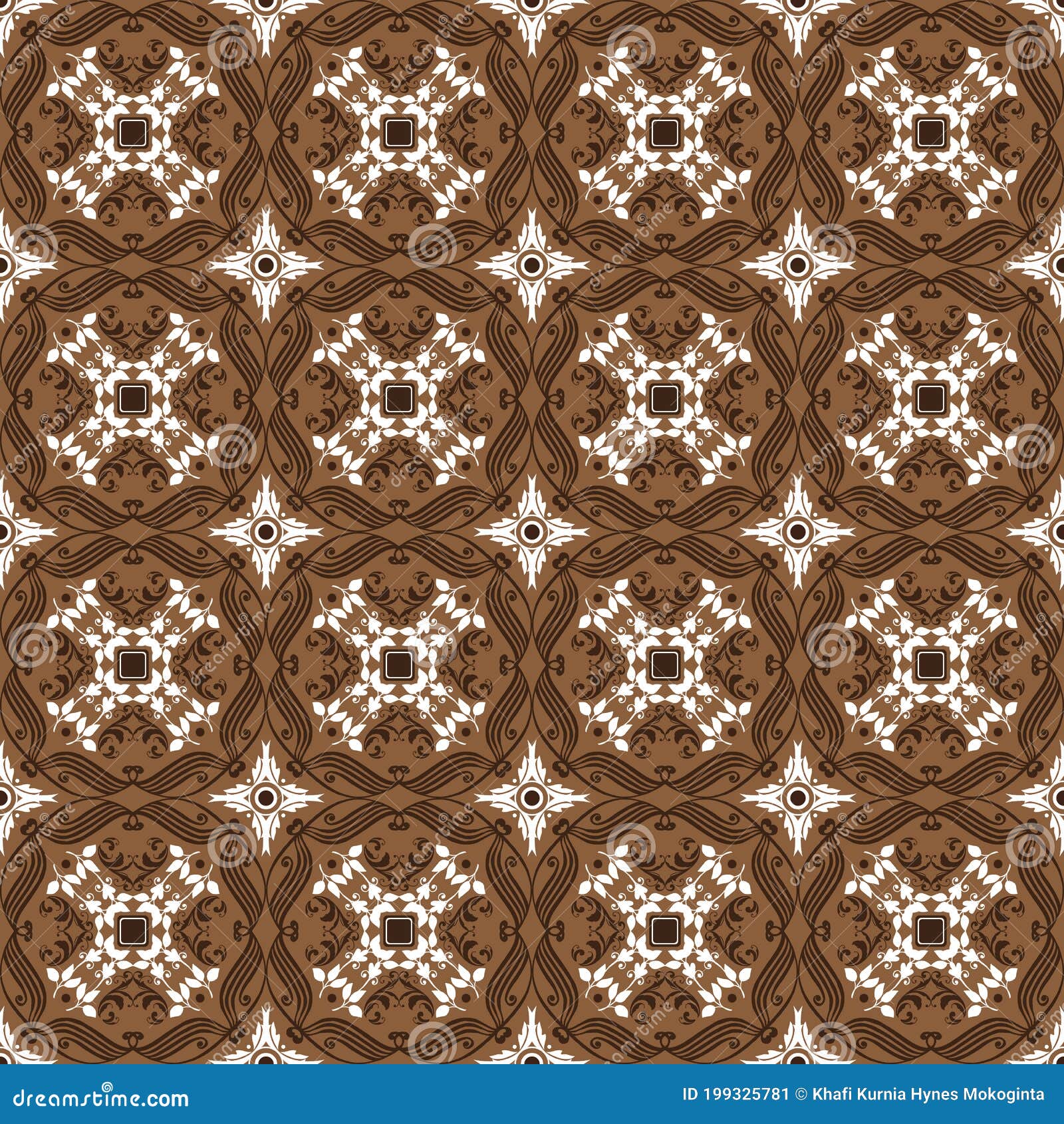 Modern Circle Patterns Design on Kawung Batik with Brown Color Concept ...