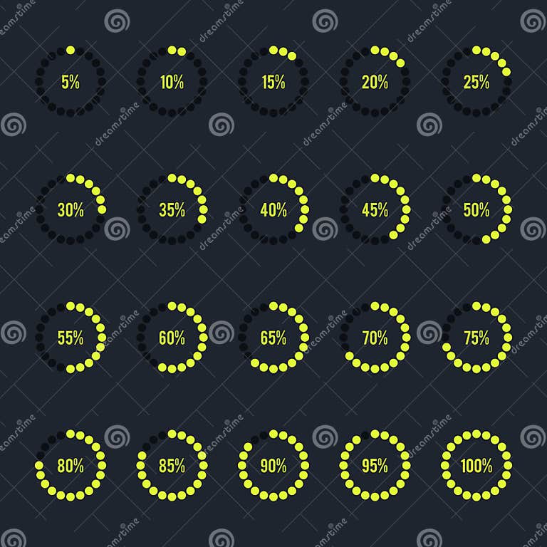 Modern Circle Progress Bar Icon Set Vector Illustration Stock Vector ...