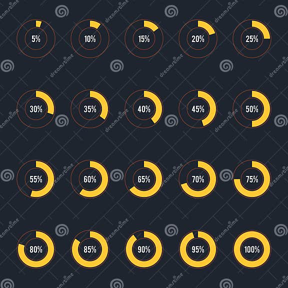 Modern Circle Progress Bar Icon Set Vector Illustration Stock Vector ...