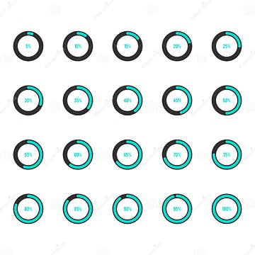 Modern Circle Progress Bar Icon Set Vector Illustration Stock Vector ...