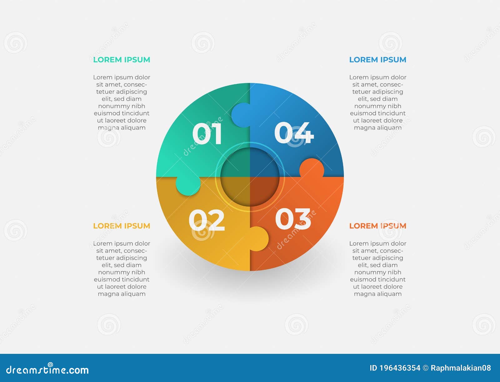 Modern Circle Puzzle Infographic Template with 4 Steps Stock Vector ...
