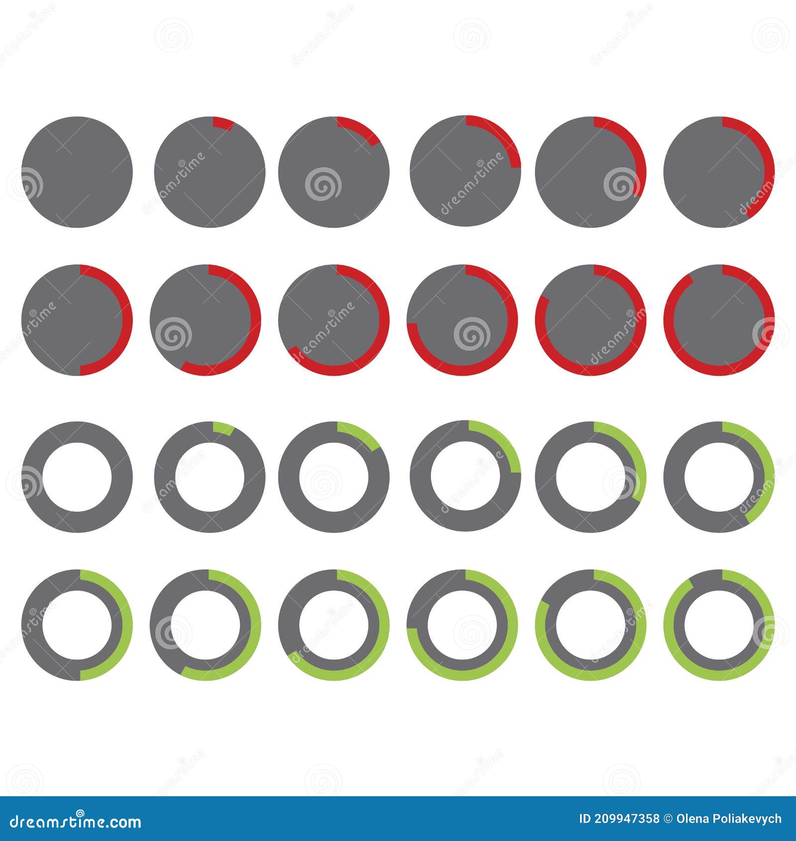 Circles Loading. Round Blue Red Loading Symbols. Design Element ...