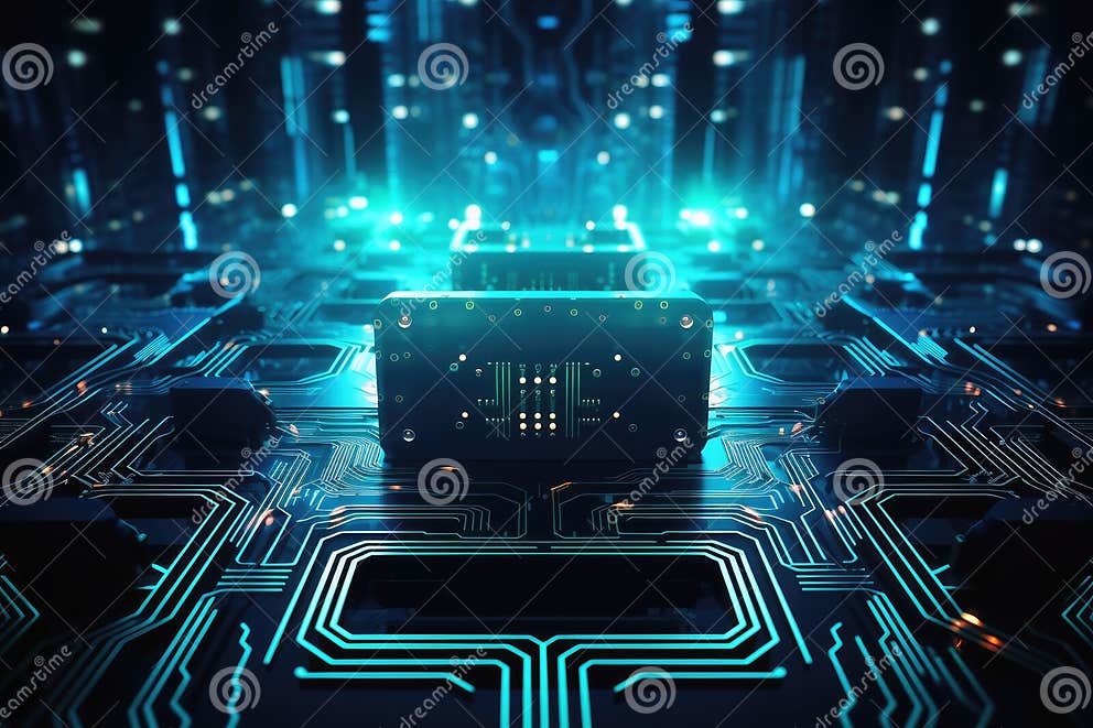 A Modern Circuit Design Technology for Cyberspace Stock Illustration - Illustration of computing ...