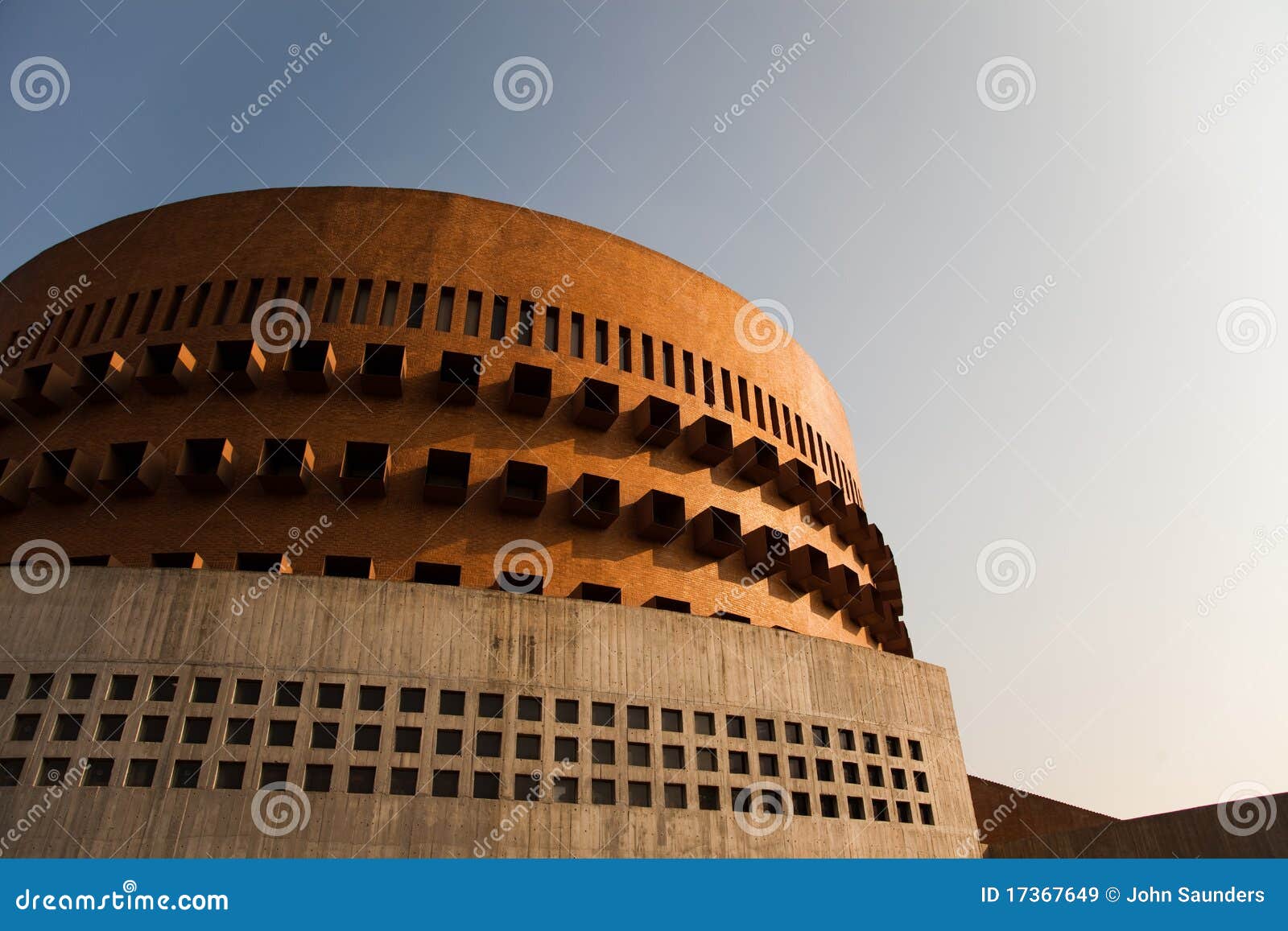 Modern Circular Brick Building Stock Image - Image of building ...