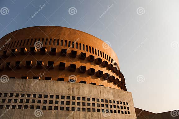 Modern Circular Brick Building Stock Image - Image of building ...