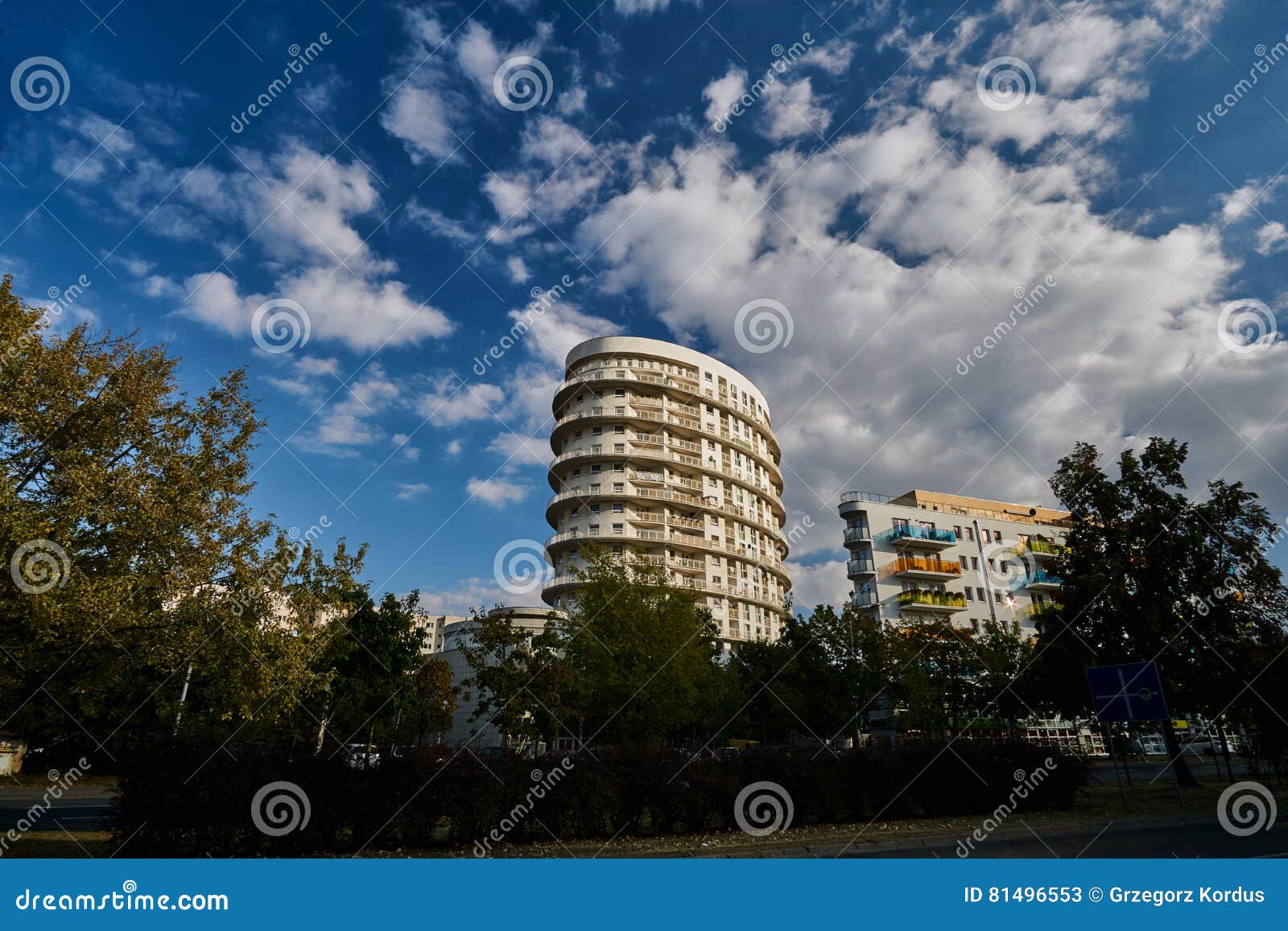 Modern, Circular Building Lived Stock Image - Image of house, city ...