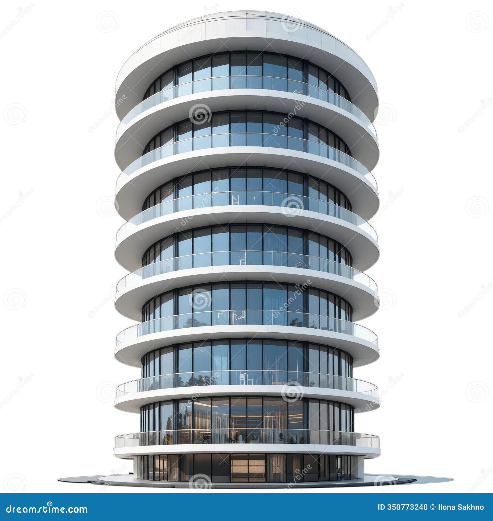 Modern Circular Glass Building with Unique Architectural Design Stock ...