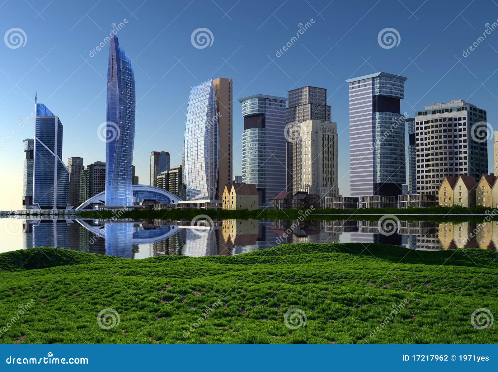 Modern city stock illustration. Illustration of glass - 17217962