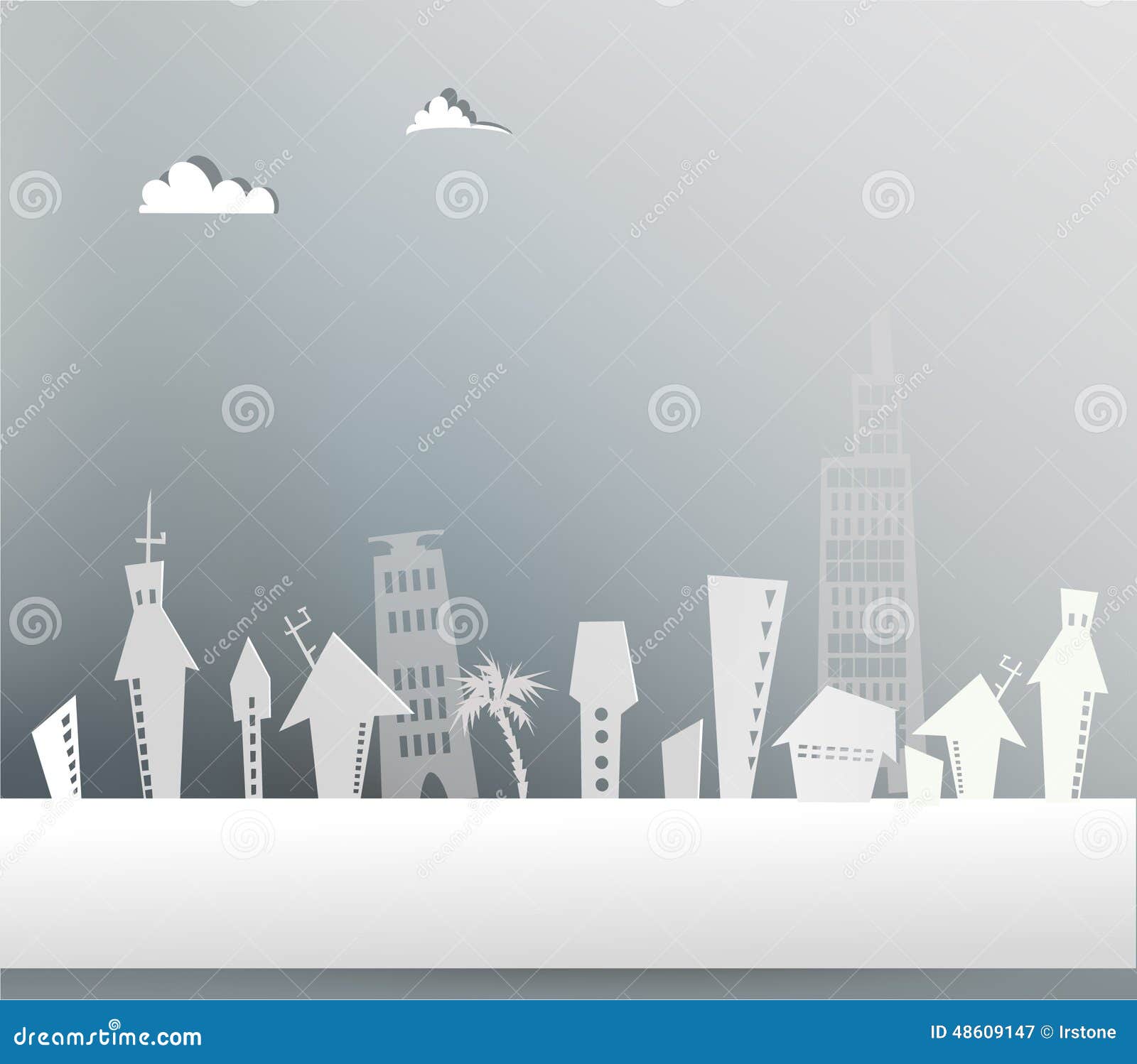 Modern City Background Made of Paper Stock Illustration - Illustration ...