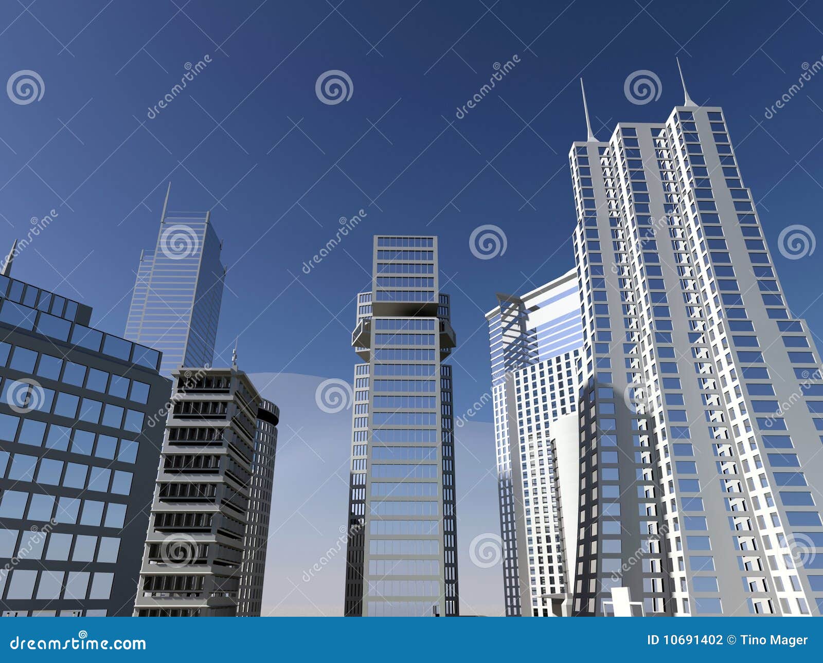 Modern city and blue sky stock photo. Image of high, home - 10691402