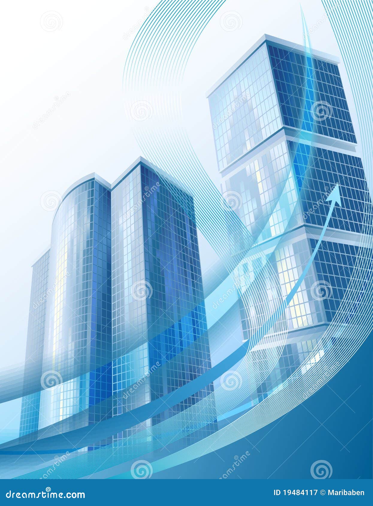Modern City Buildings and Abstract Business Graph Stock Vector ...