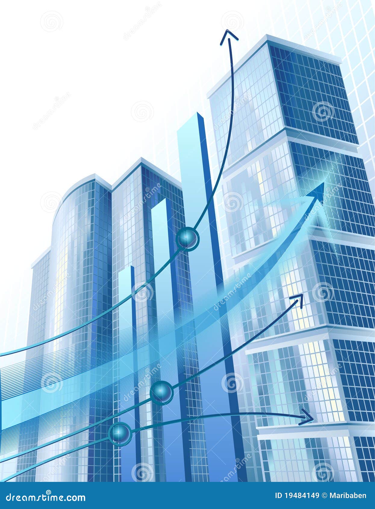 Modern City Buildings and Abstract Business Graph Stock Vector ...