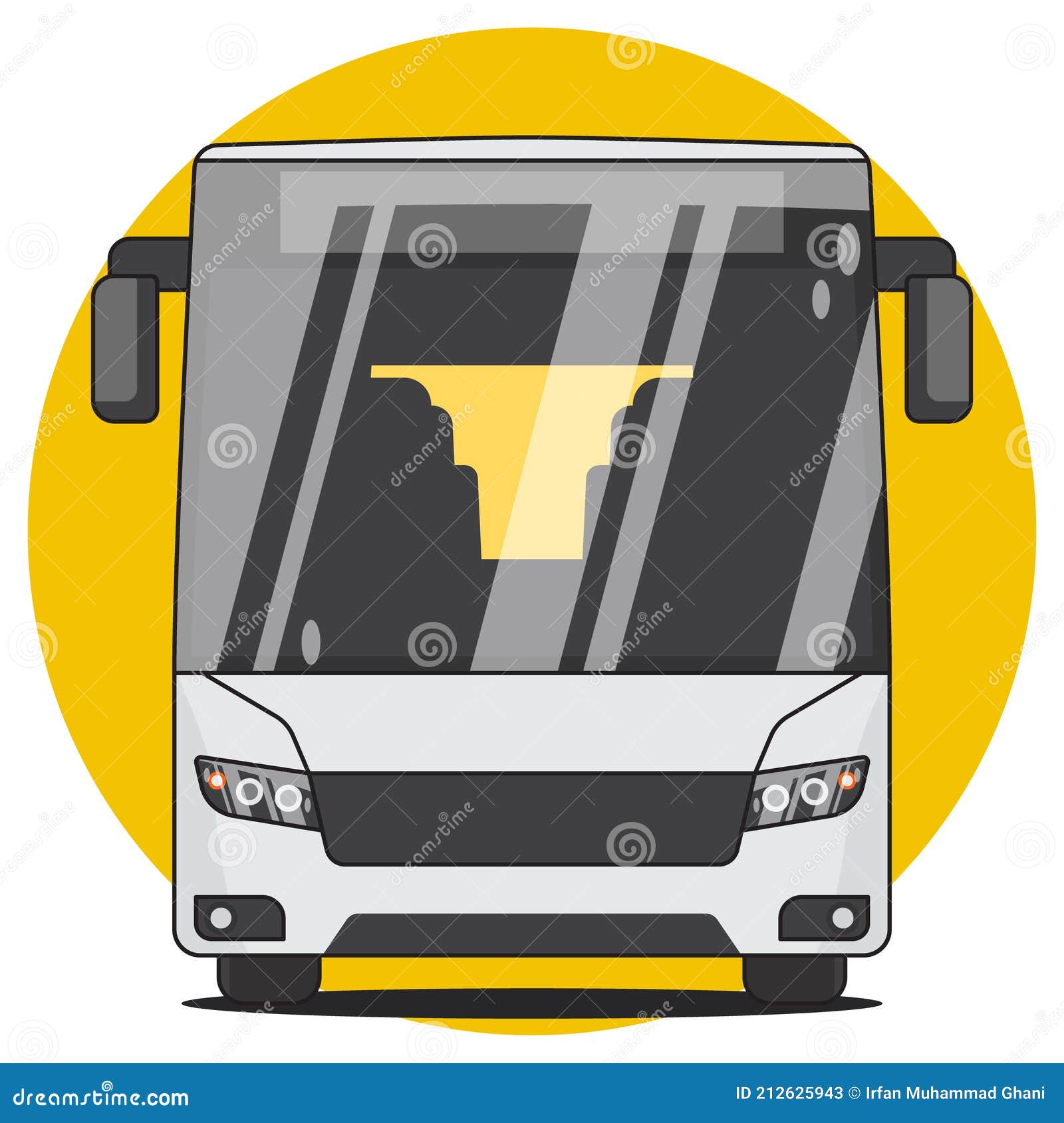 Modern City Bus Front View, Vector Illustration Stock Vector ...