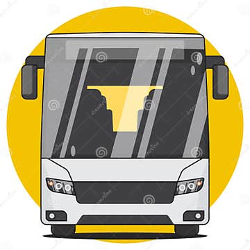 Modern City Bus Front View, Vector Illustration Stock Vector ...