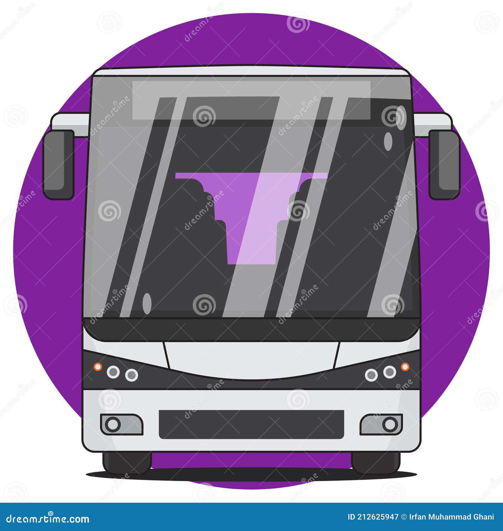 Modern City Bus Front View, Vector Illustration Stock Vector ...