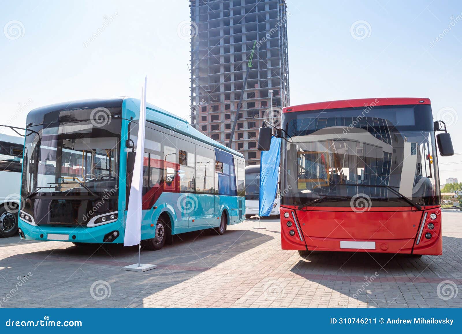 Modern City Buses at the Bus Station Stock Image - Image of transport ...
