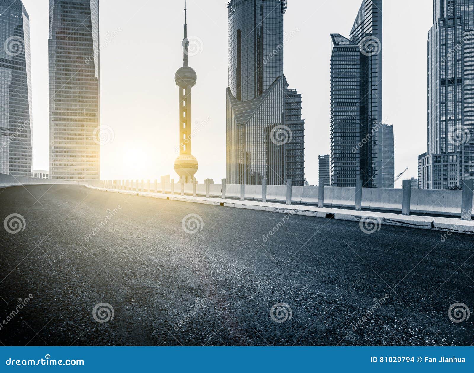 The Modern City Construction and Road Stock Photo - Image of landmark ...