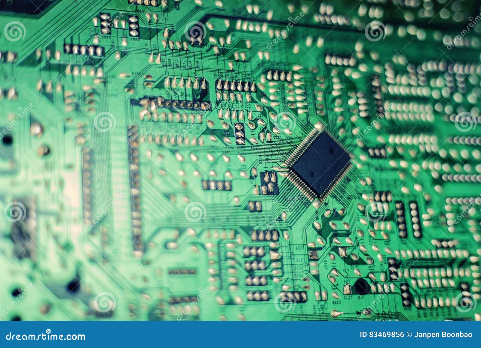 Modern City Diorama and Electric Circuit Board, Digital Transformation ...