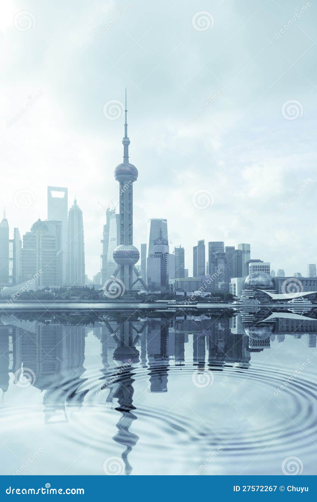 Modern City Dramatic Reflection Stock Image - Image of business, asia ...