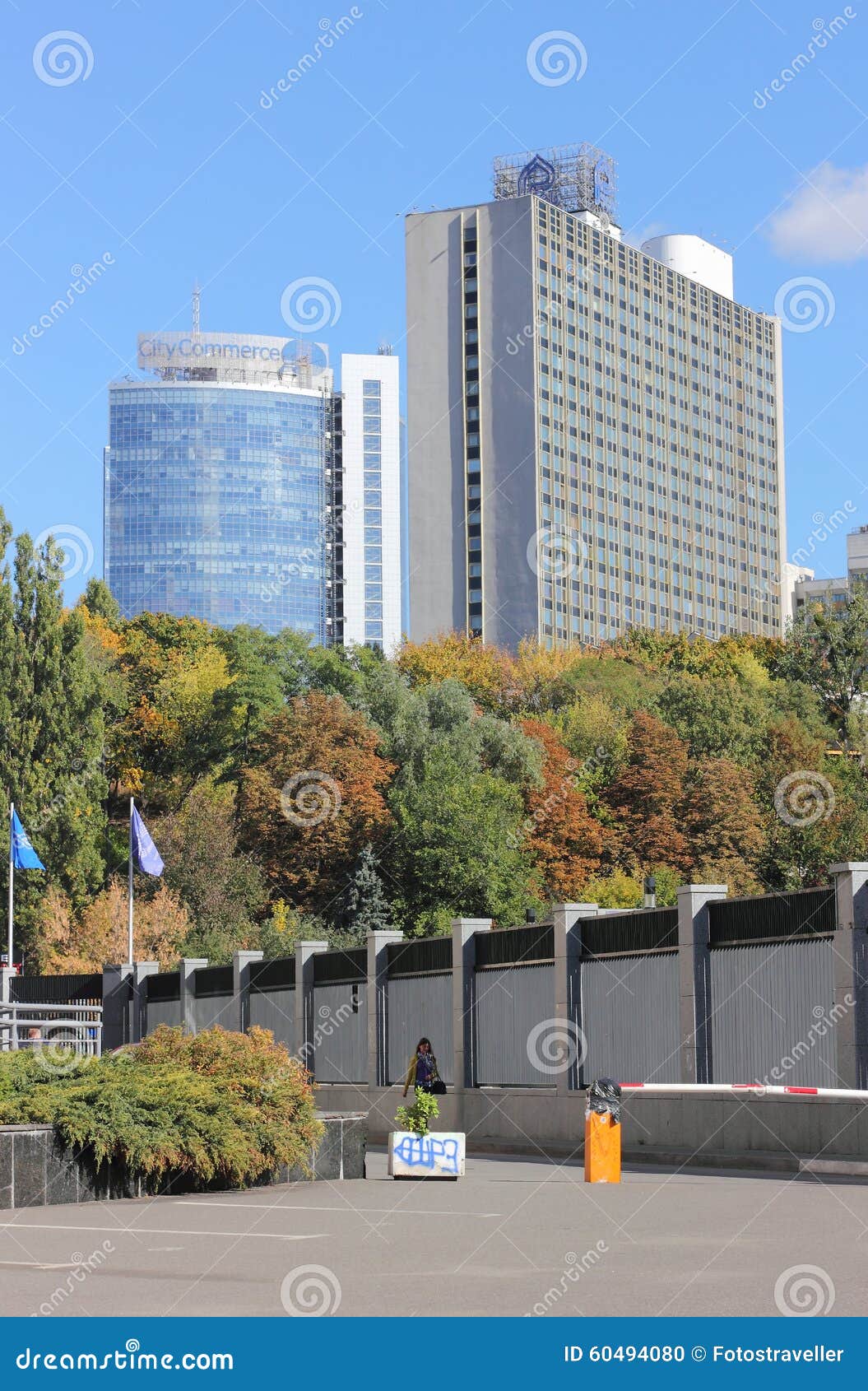 Modern city in the fall editorial image. Image of yellow - 60494080