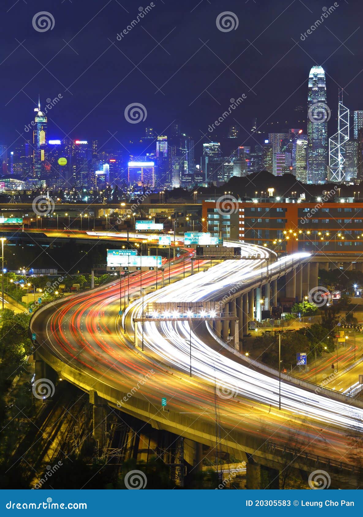 Modern city and highway stock image. Image of blurred - 20305583