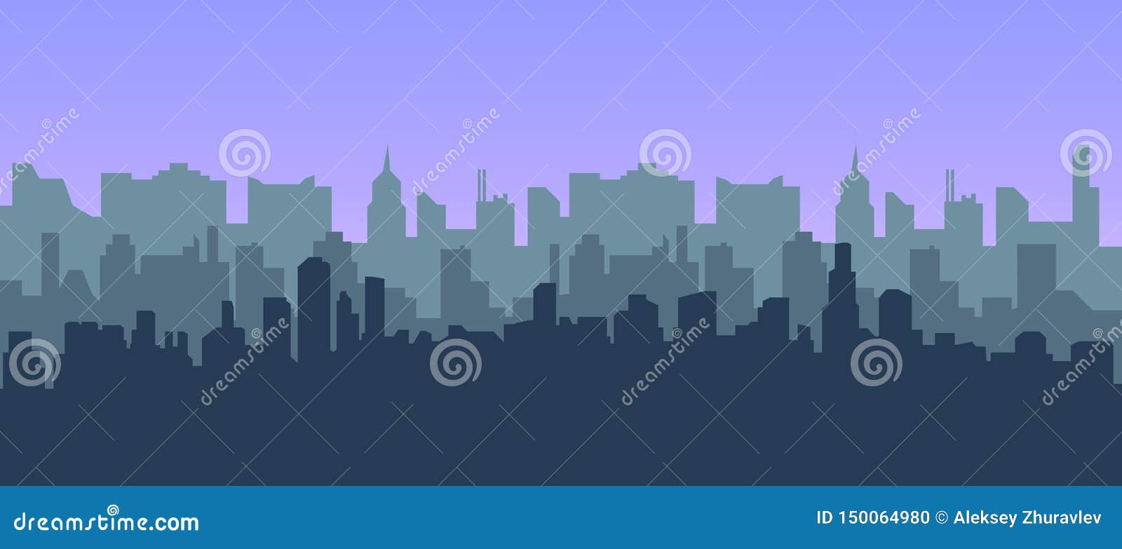 Modern City Landscape Vector Background for Web Design. City Skyline ...