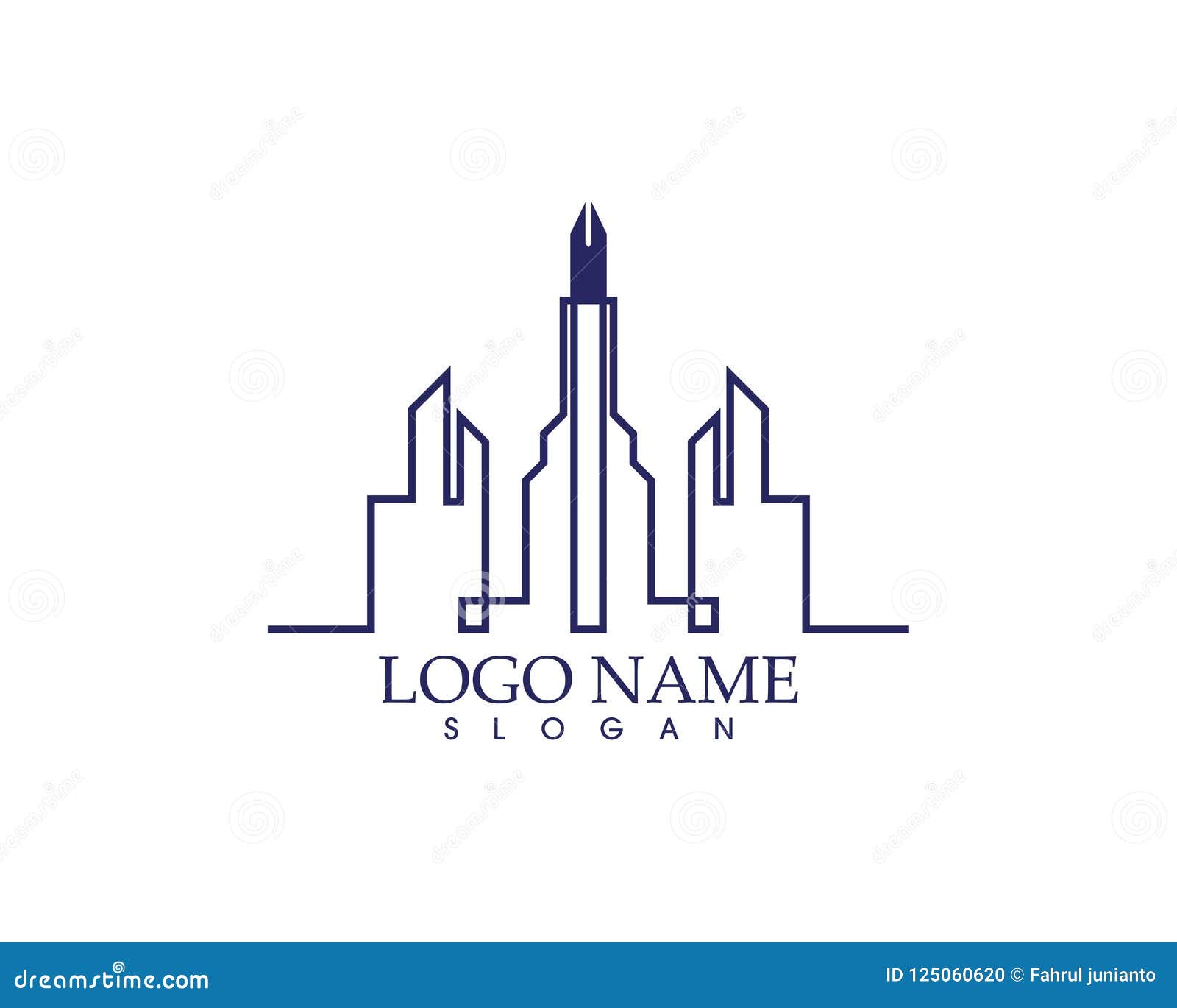 Modern City Line Modern City Logo Vector Template Stock Vector ...