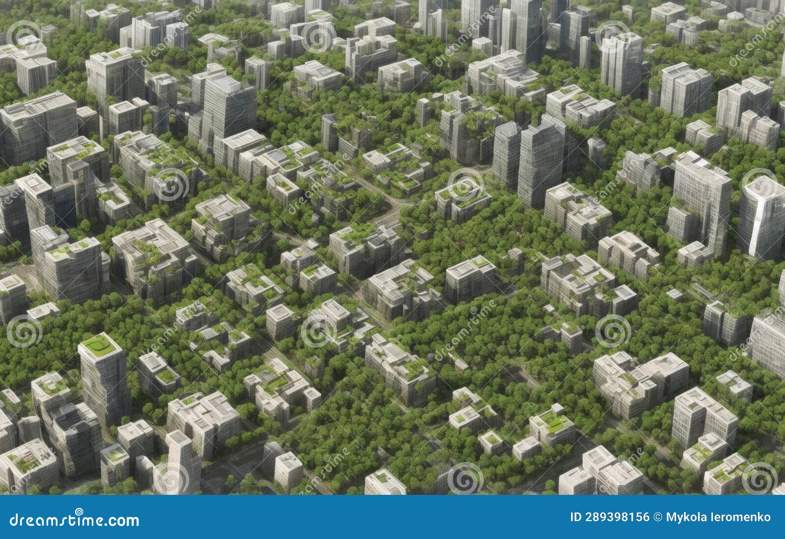 A Modern City with Lots of Greenery Stock Illustration - Illustration ...