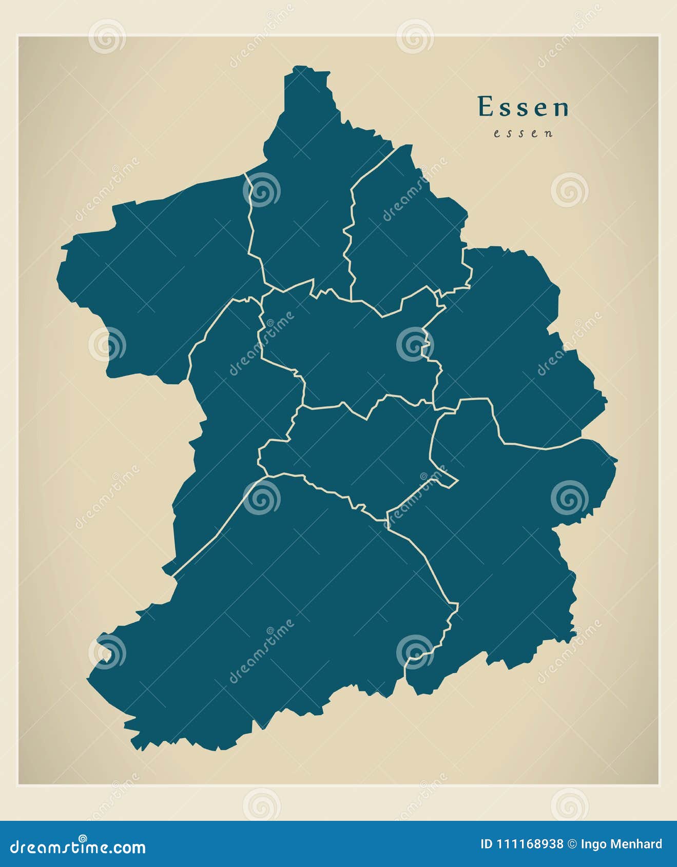Modern City Map - Essen City of Germany with Boroughs DE Stock Vector ...