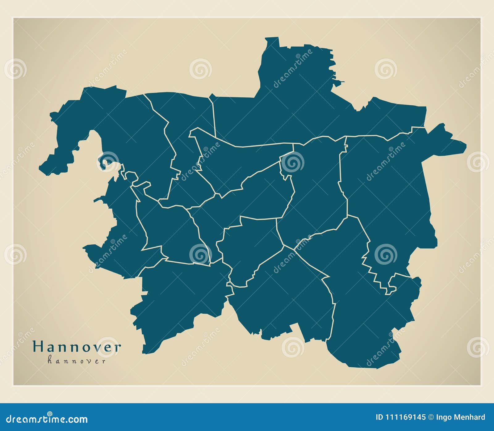 Modern City Map - Hannover City of Germany with Boroughs DE Stock ...