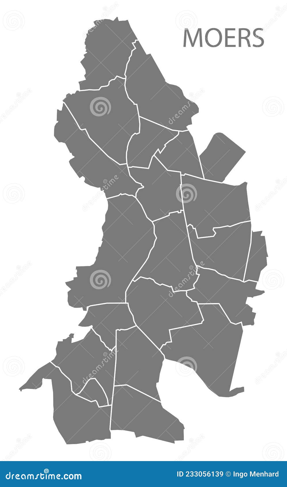 Grey Districts Map Of MONS, BELGIUM Vector Illustration | CartoonDealer ...
