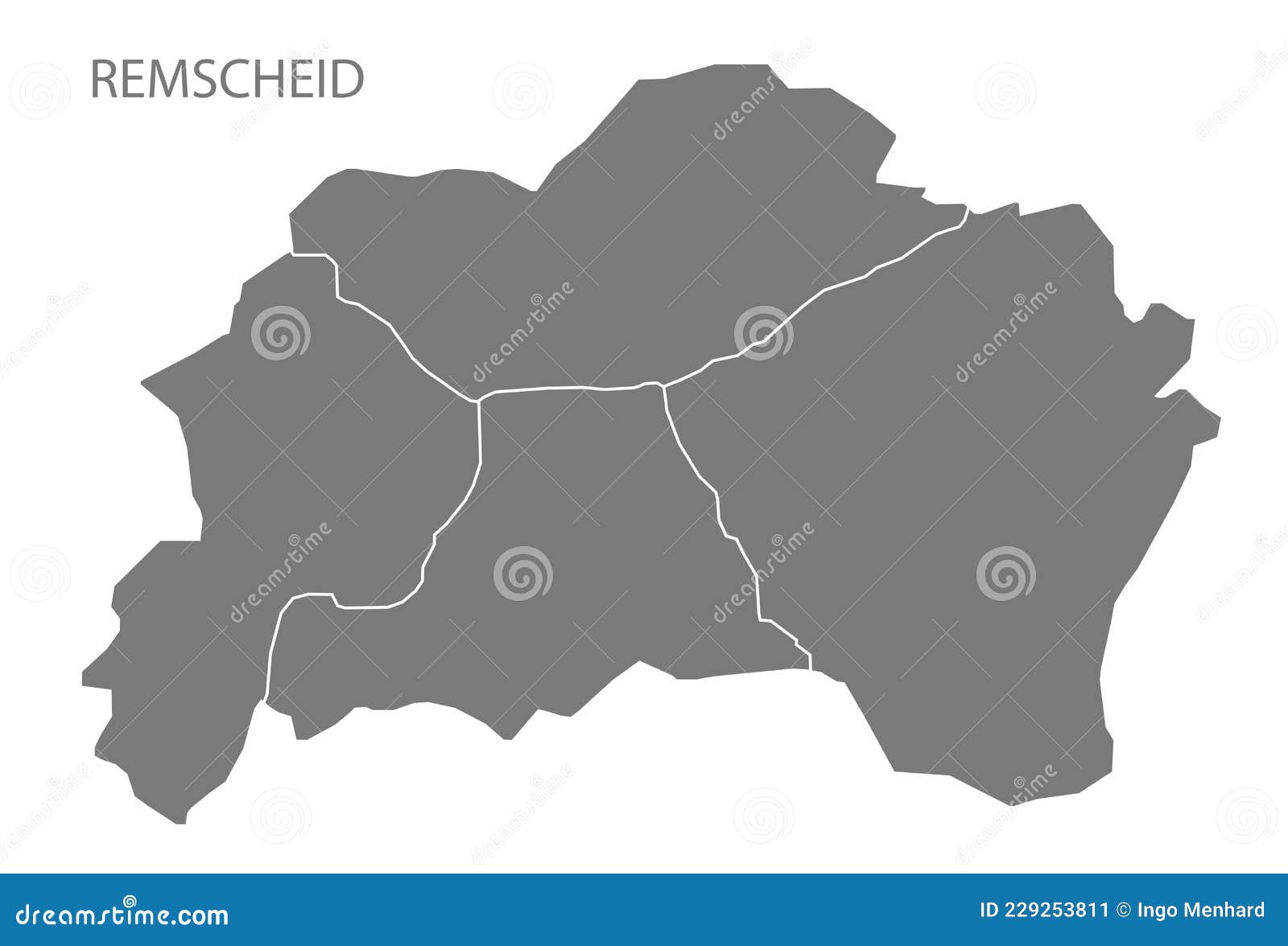 Remscheid City Map Germany DE Labelled Black Illustration Cartoon ...