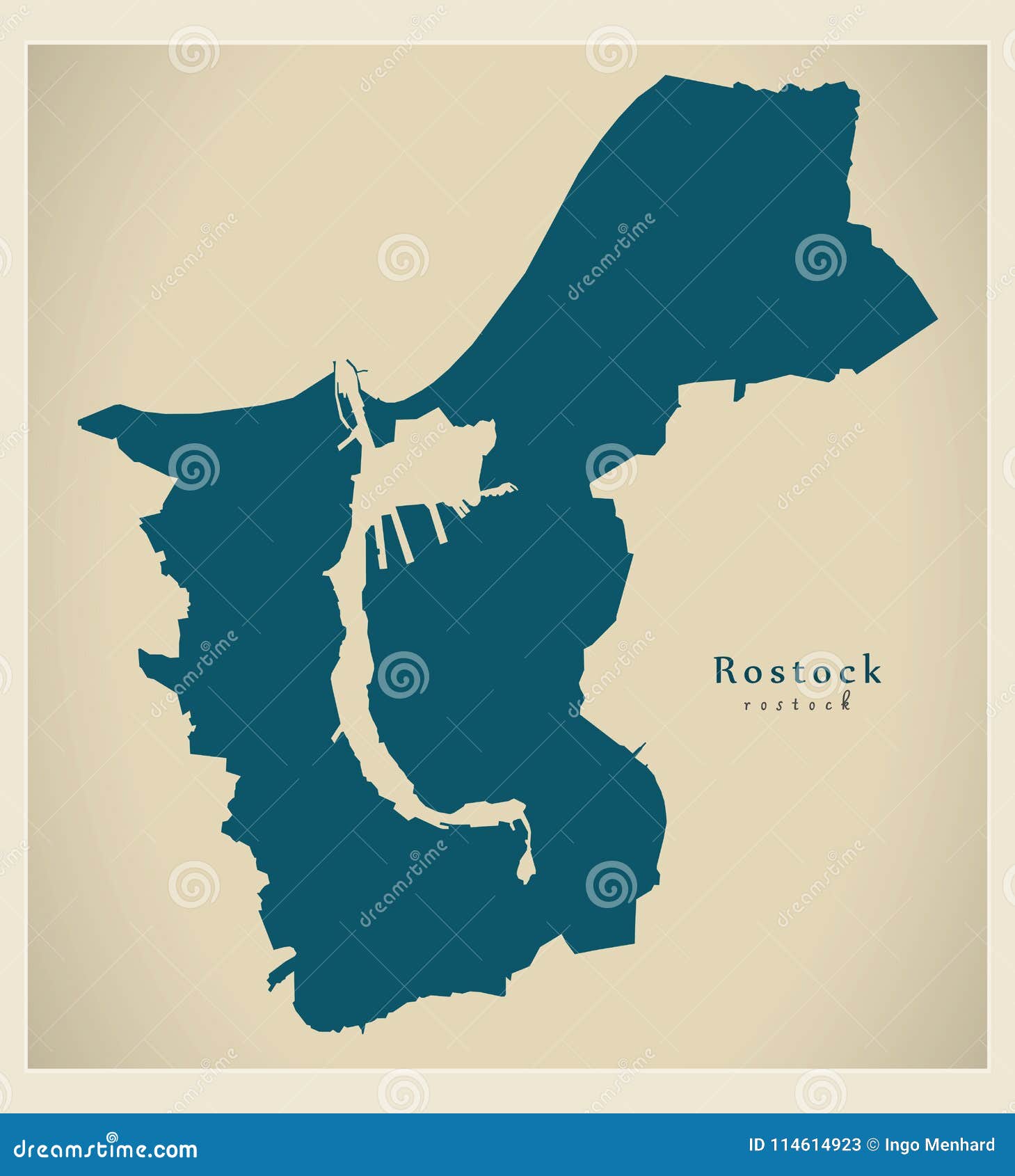 Modern City Map - Rostock City of Germany DE Stock Vector ...