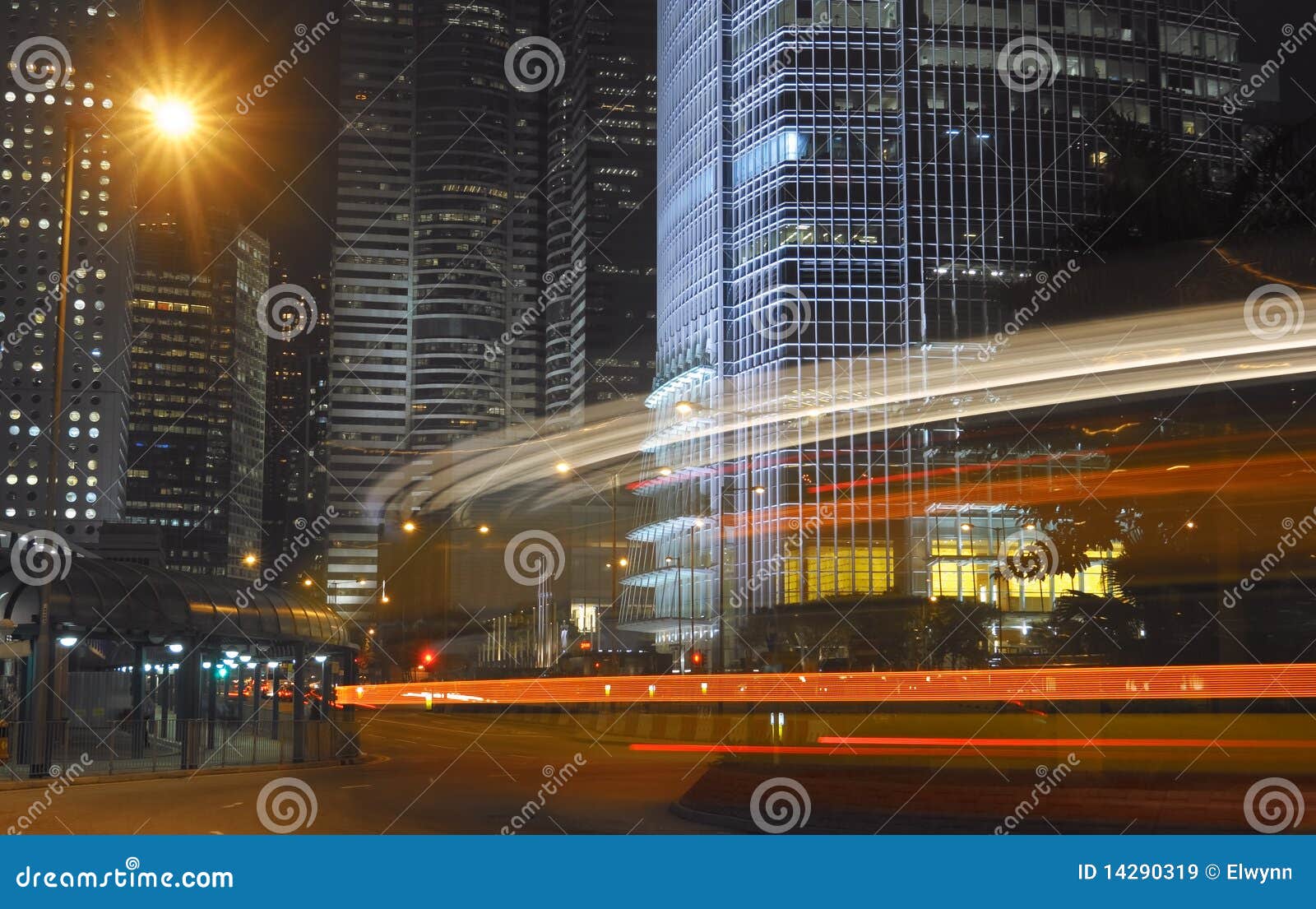 Modern city night stock image. Image of cityscape, motion - 14290319
