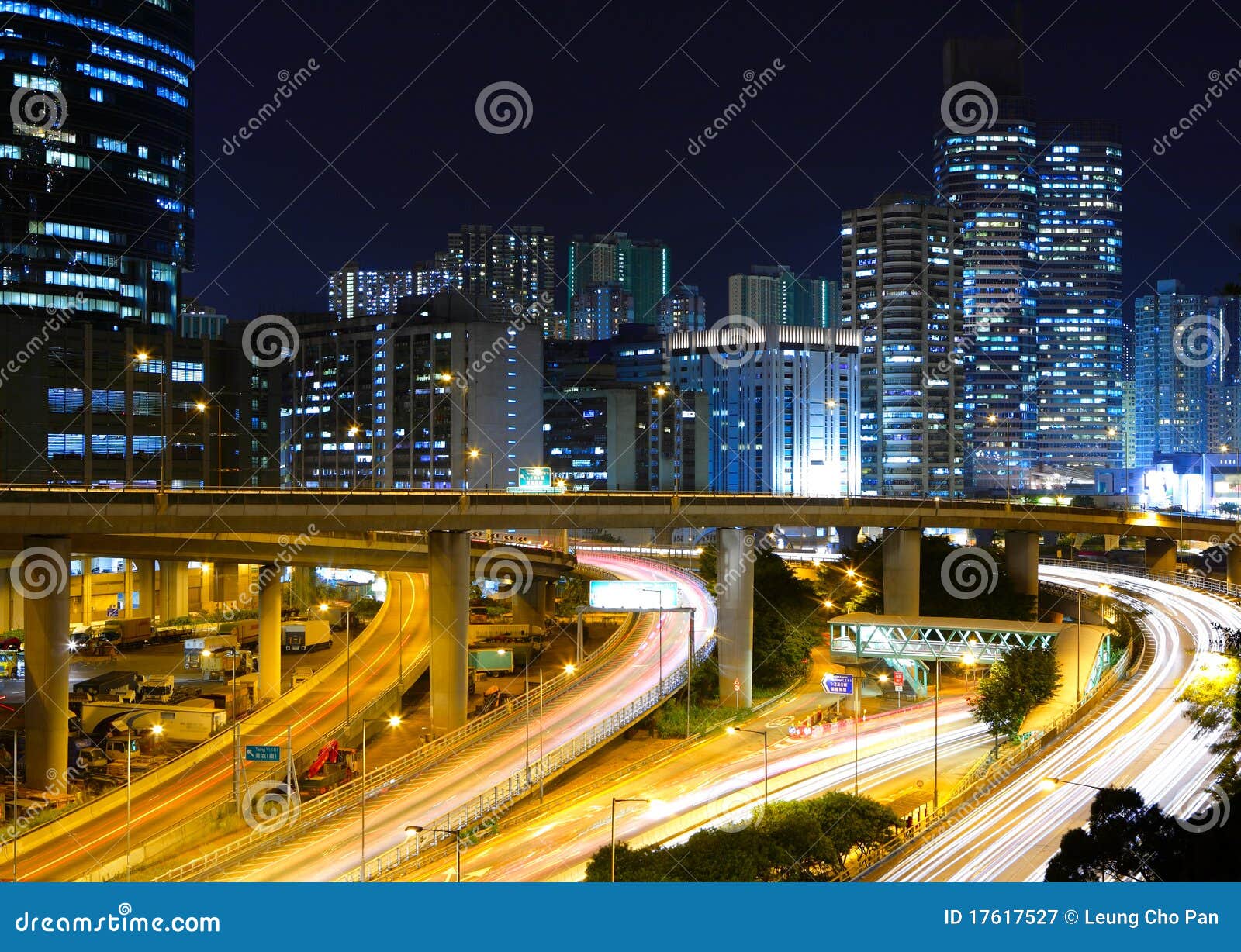 Modern city at night stock image. Image of auto, architecture - 17617527