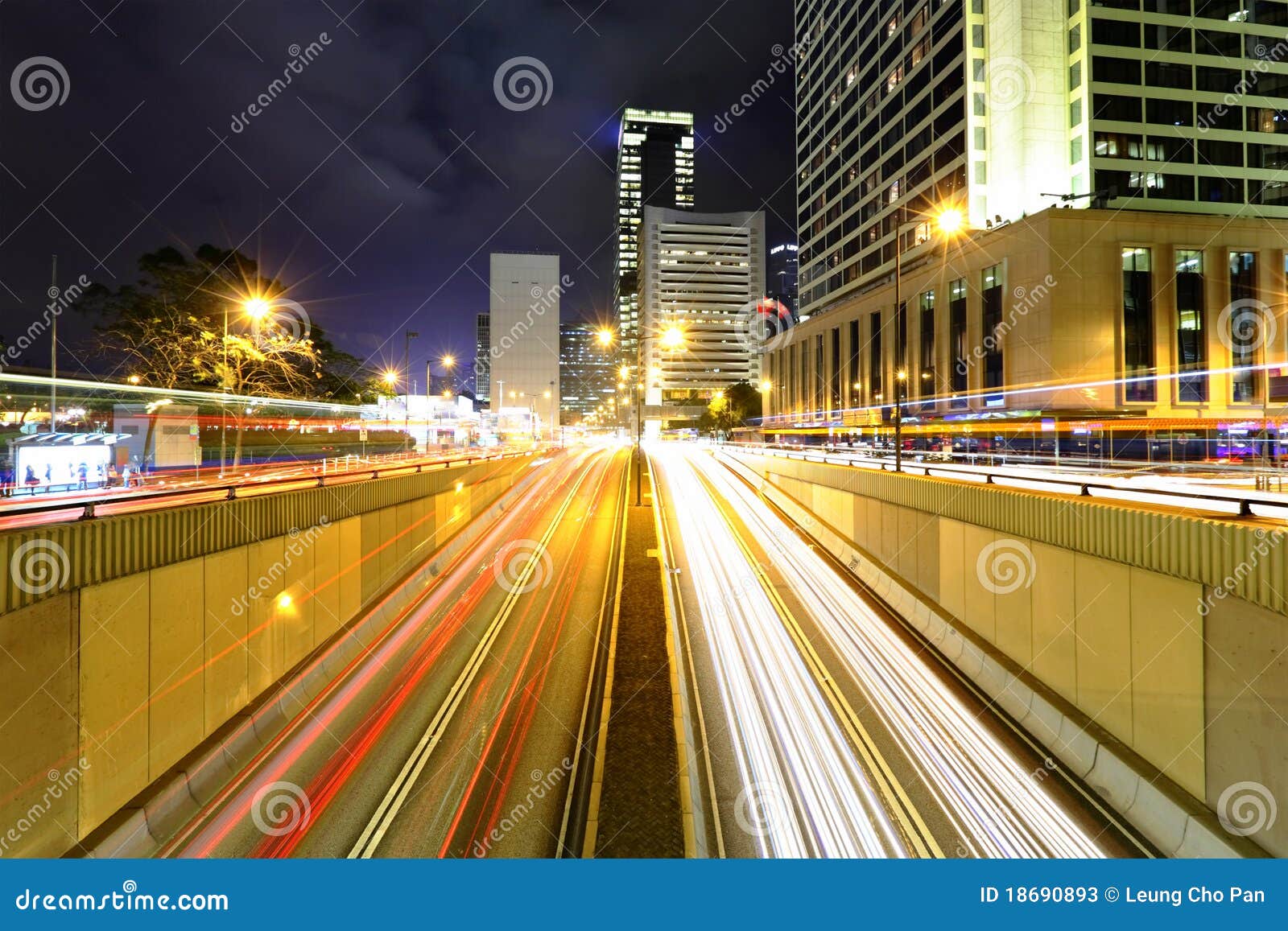 Modern city at night stock image. Image of moving, light - 18690893