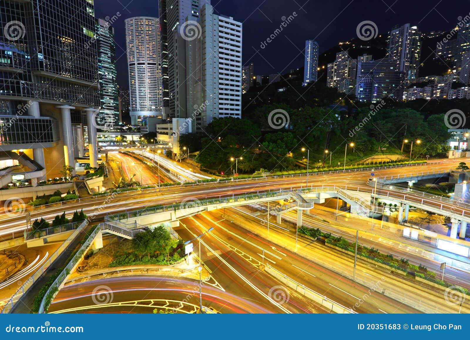 Modern city at night stock image. Image of evening, motion - 20351683