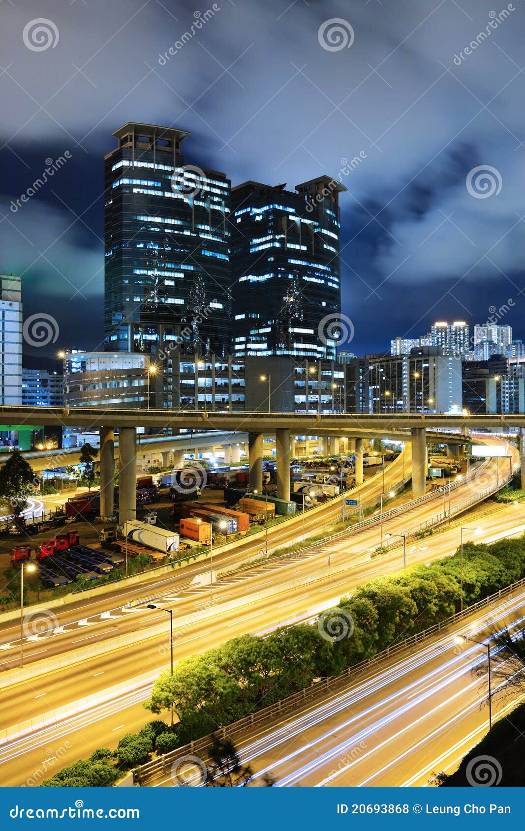 Modern city at night stock photo. Image of movement, motion - 20693868