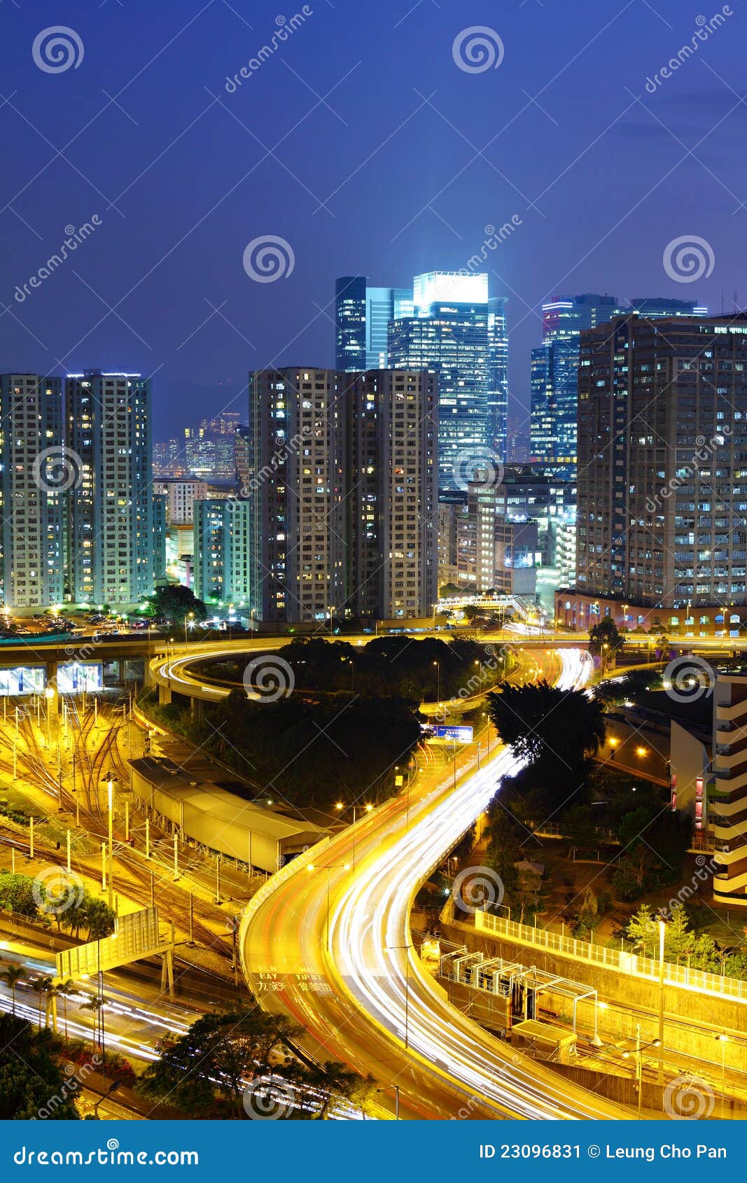 Modern city at night stock image. Image of highway, scene - 23096831