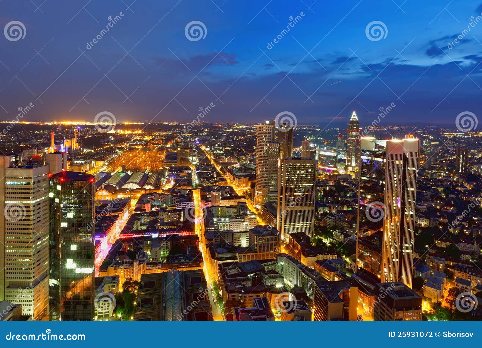 Modern city at night stock photo. Image of hessen, aerial - 25931072